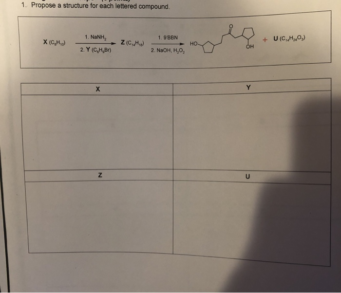 Solved 1. Propose a structure for each lettered compound. | Chegg.com