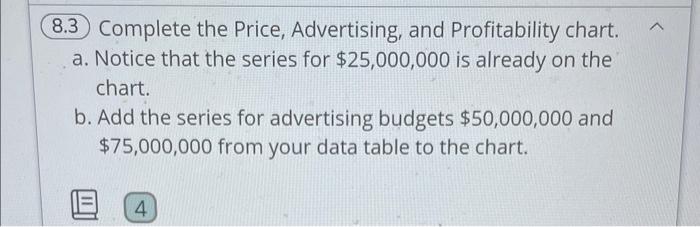 8.1) Create a one-way data table for profit at | Chegg.com