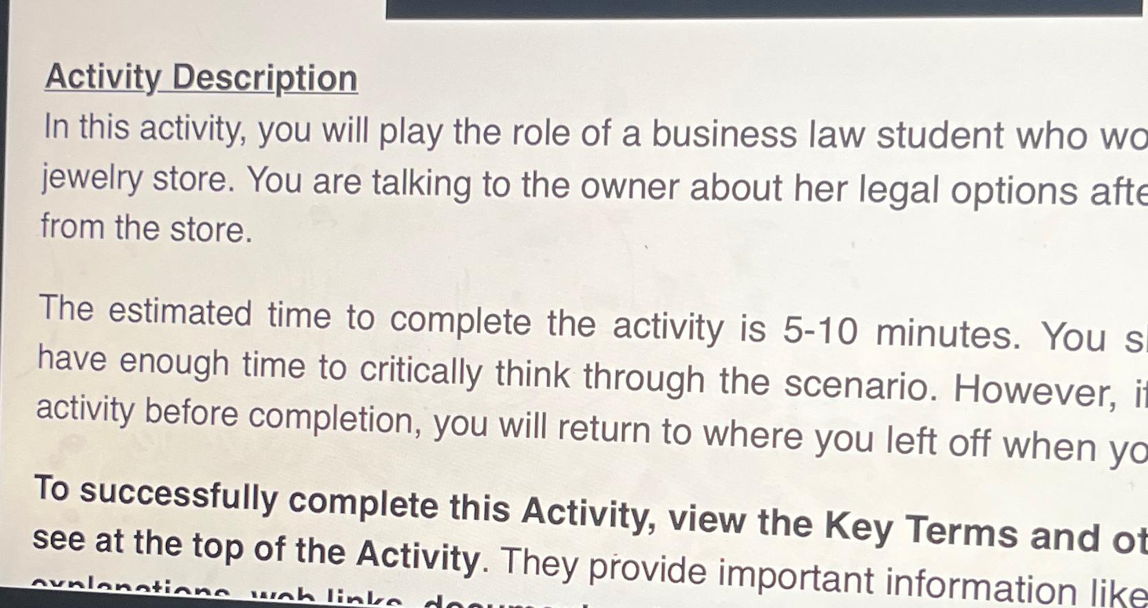 Solved Activity DescriptionIn this activity, you will play | Chegg.com