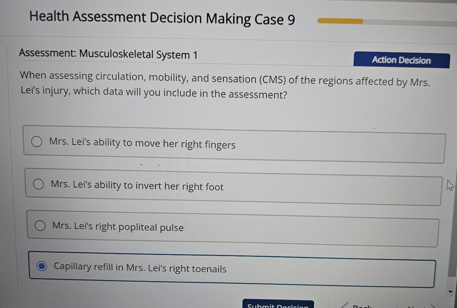 Solved Assessment: Musculoskeletal System 1When assessing | Chegg.com