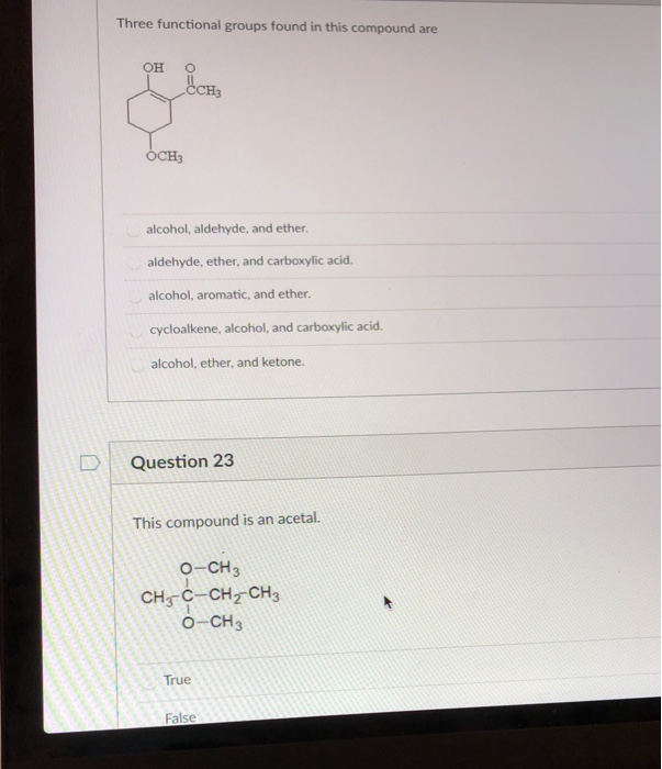 Solved Three Functional Groups Found In This Compound Are Oh 1052