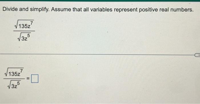 Solved Divide and simplify. Assume that all variables | Chegg.com