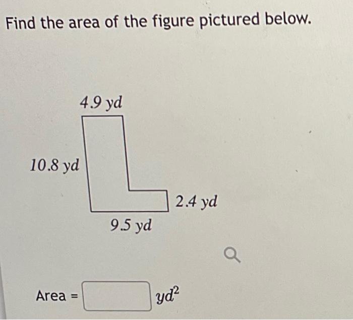 Solved Find the area of the figure pictured below. How much | Chegg.com