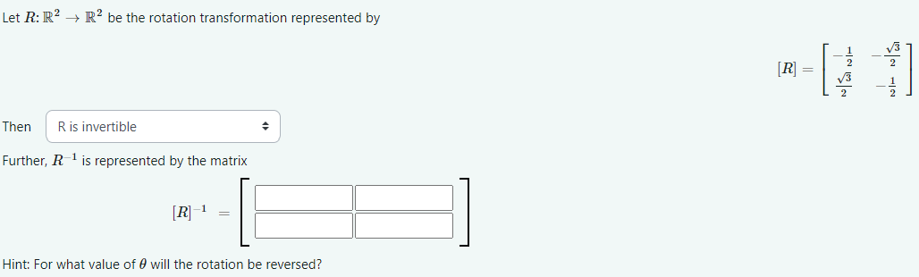 Let R:R2→R2 ﻿be the rotation transformation | Chegg.com
