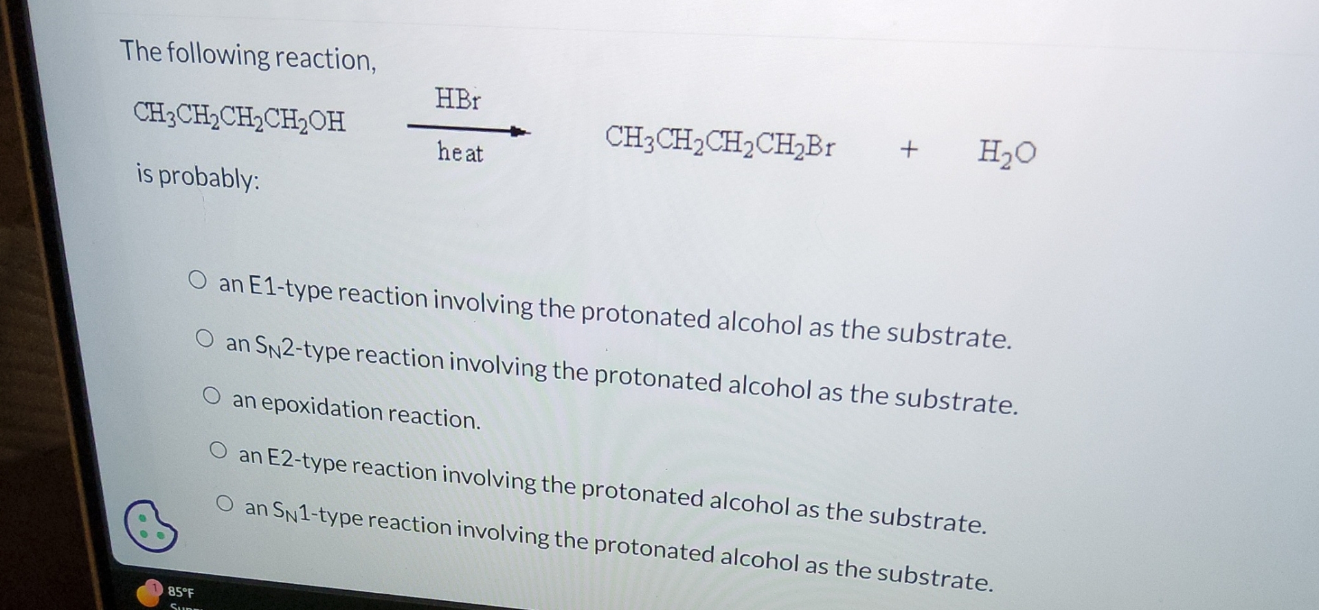 Solved The following reaction,is probably:an E1-type | Chegg.com