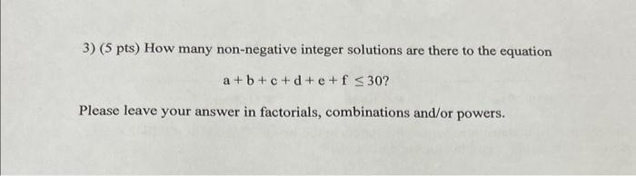 Solved 3 5 Pts How Many Non Negative Integer Solutions 