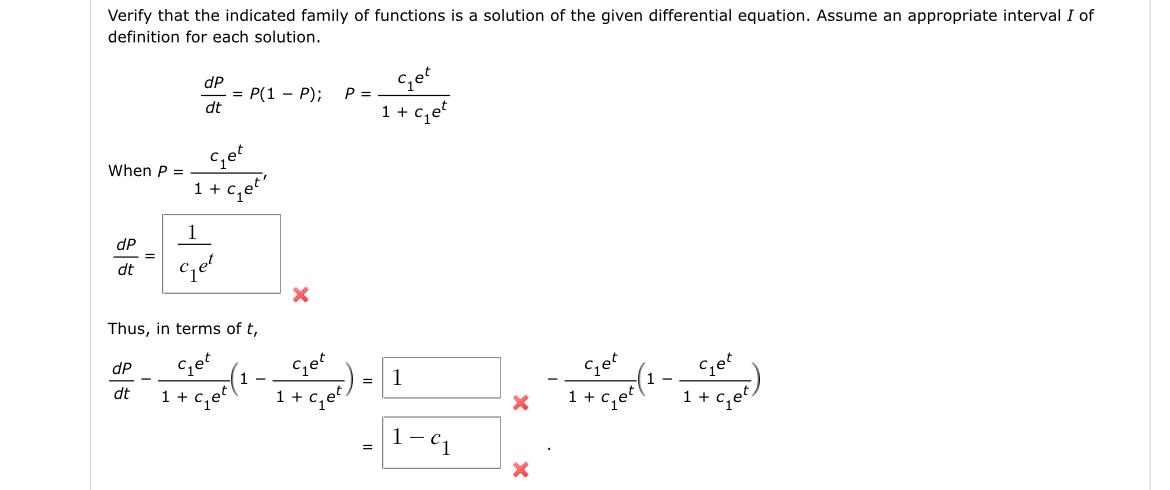 Solved Verify that the indicated family of functions is a | Chegg.com