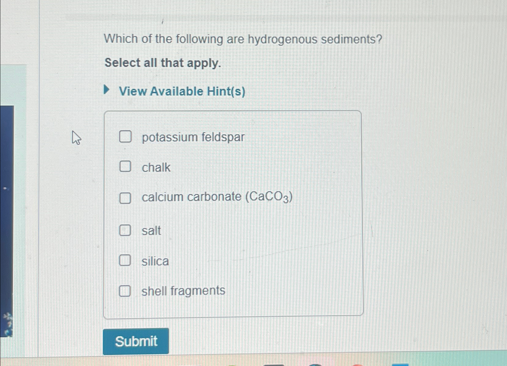 Solved Which of the following are hydrogenous | Chegg.com