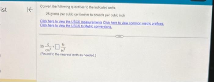 Solved Convert the following quantities to the indicated | Chegg.com