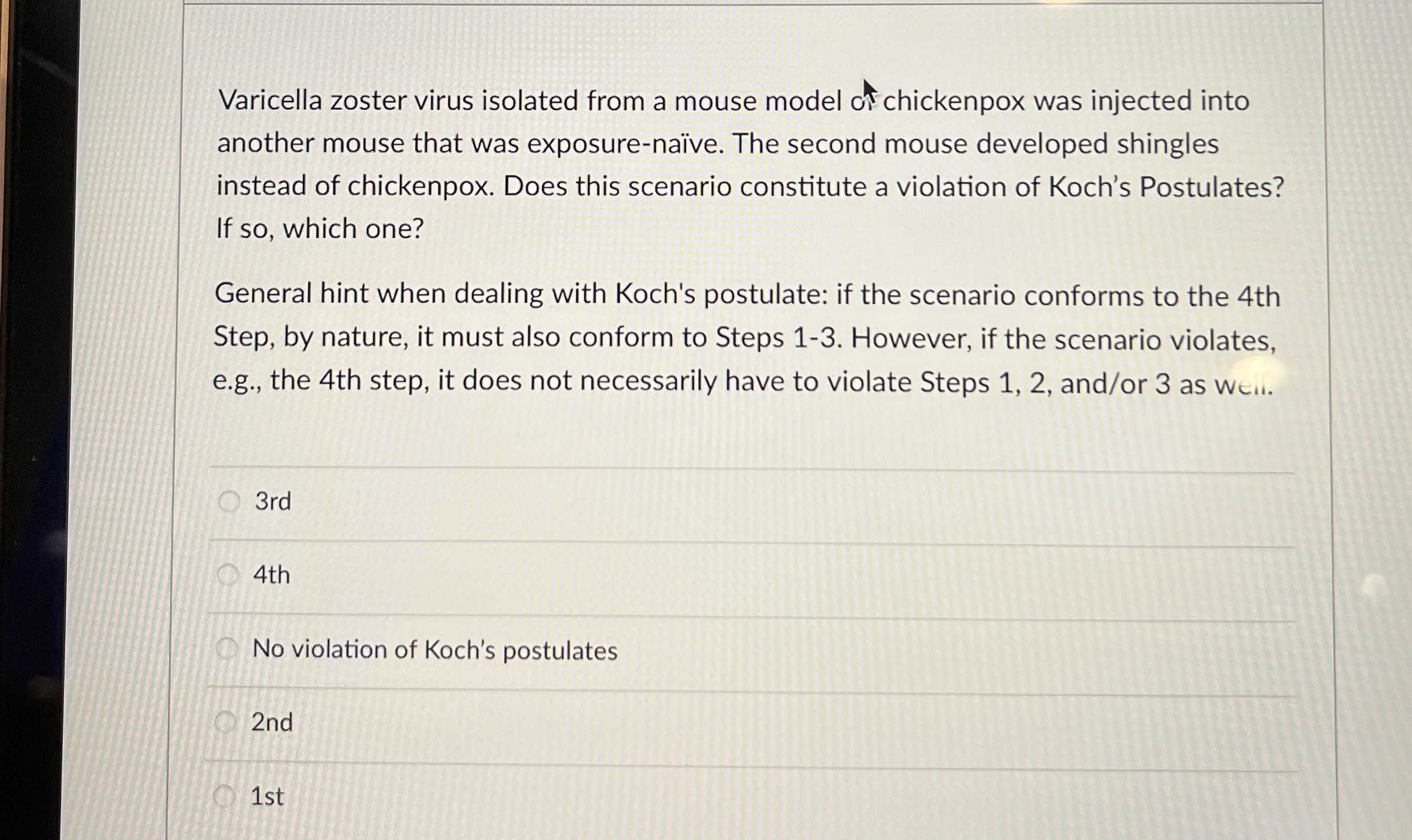 Solved Varicella zoster virus isolated from a mouse model of | Chegg.com