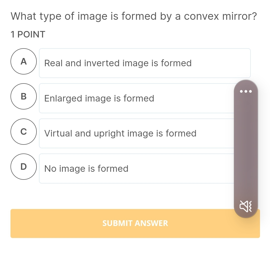 Solved What type of image is formed by a convex mirror?1 | Chegg.com
