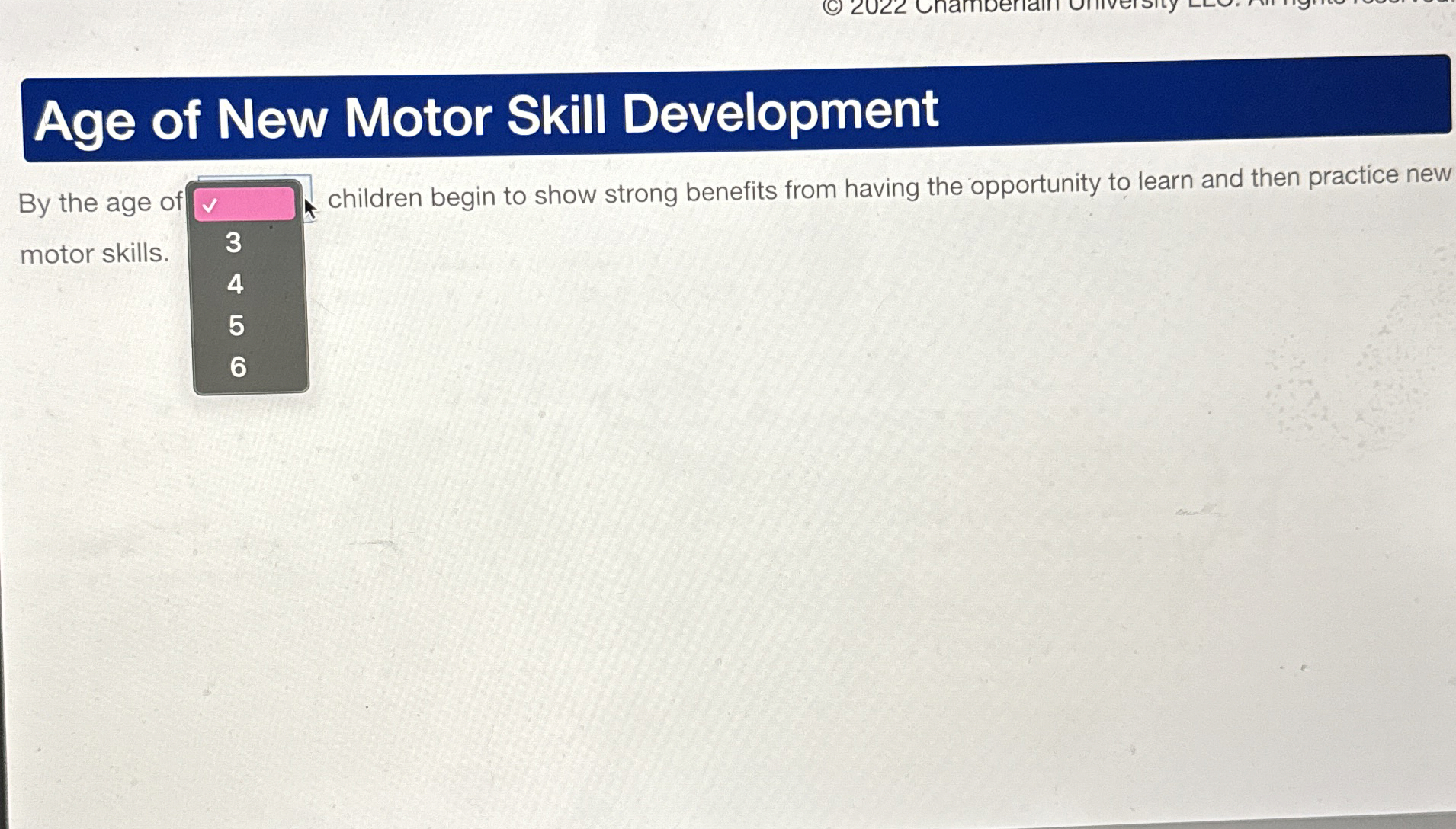 Solved Age of New Motor Skill DevelopmentBy the age of | Chegg.com