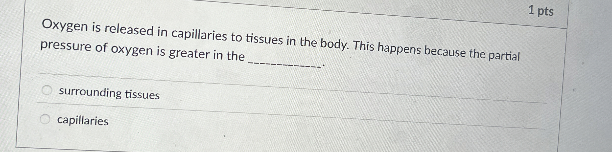Solved Oxygen is released in capillaries to tissues in the | Chegg.com