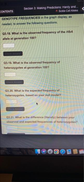 CONTENTS GENOTYPE FREQUENCIES in the graph display, | Chegg.com