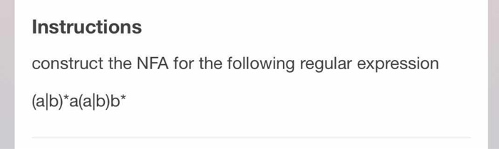 Solved Instructions construct the NFA for the following | Chegg.com