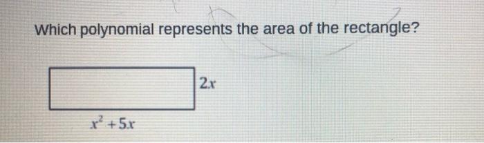 Solved Which polynomial represents the area of the | Chegg.com