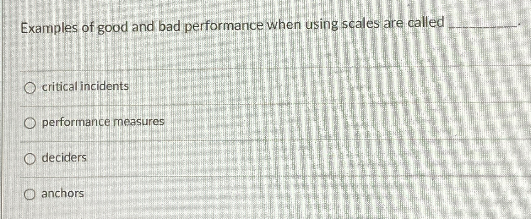 Solved Examples of good and bad performance when using | Chegg.com