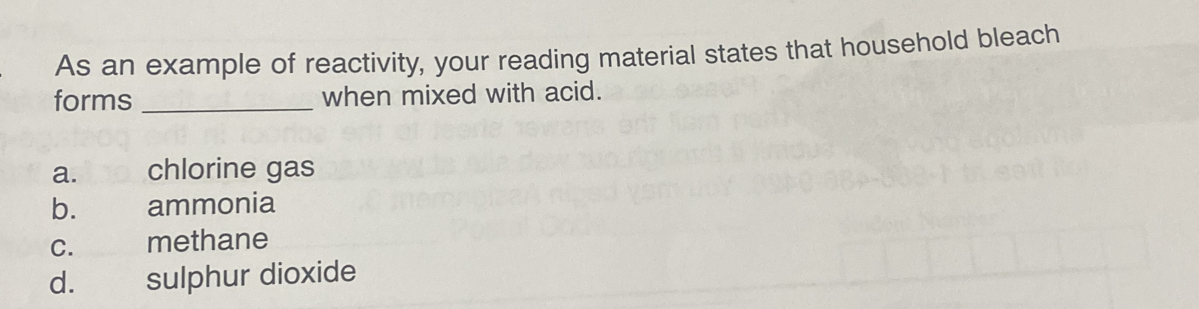 Solved As an example of reactivity, your reading material | Chegg.com