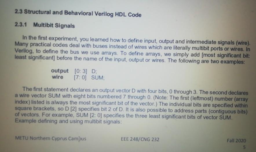 2.3 Structural and Behavioral Verilog HDL Code 2.3.1 | Chegg.com