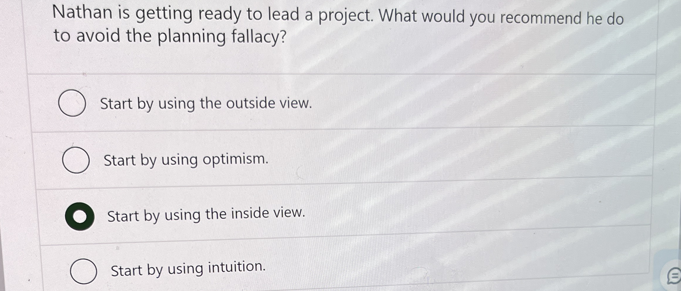 Solved Nathan is getting ready to lead a project. What would | Chegg.com