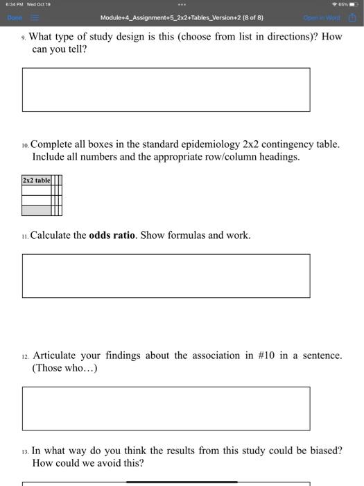 Study 2: A small epidemiological study examining | Chegg.com
