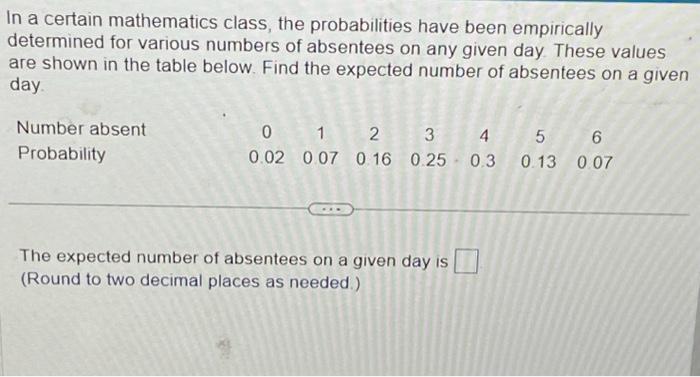 Solved In a certain mathematics class, the probabilities | Chegg.com
