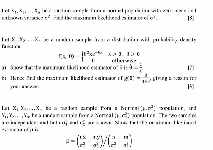 Solved Let X1, X2, ...,Xn be a random sample from a normal | Chegg.com