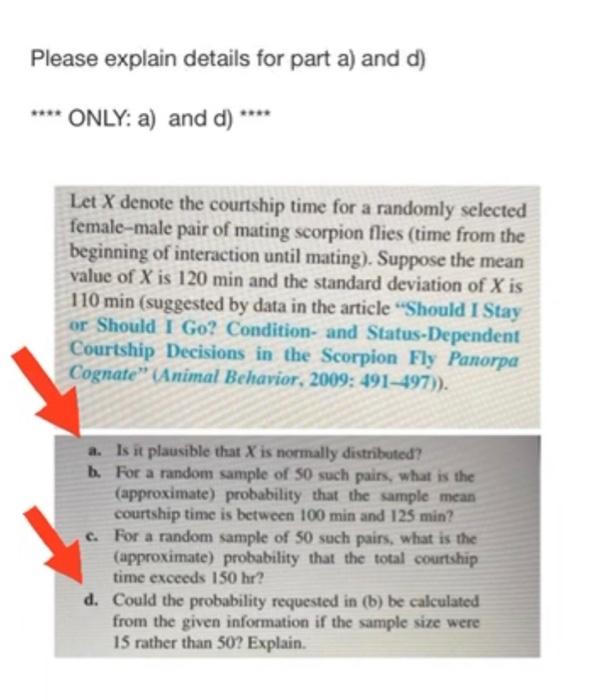 Solved Please explain details for part a) and d) ONLY: a) | Chegg.com
