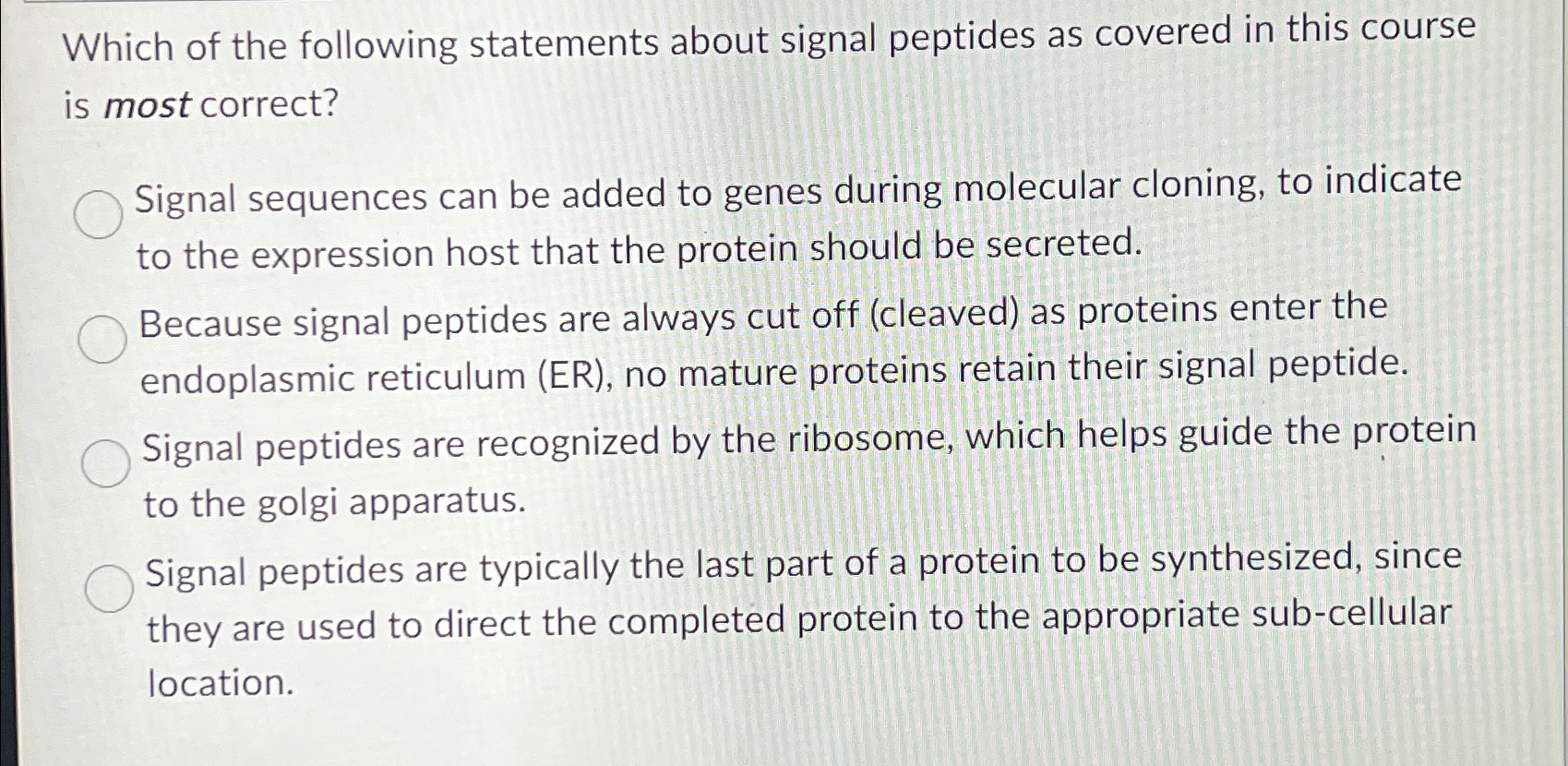 Solved Which of the following statements about signal | Chegg.com