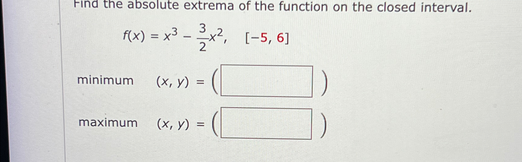Solved Find the absolute extrema of the function on the | Chegg.com