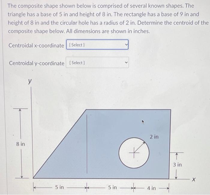 Solved The composite shape shown below is comprised of | Chegg.com