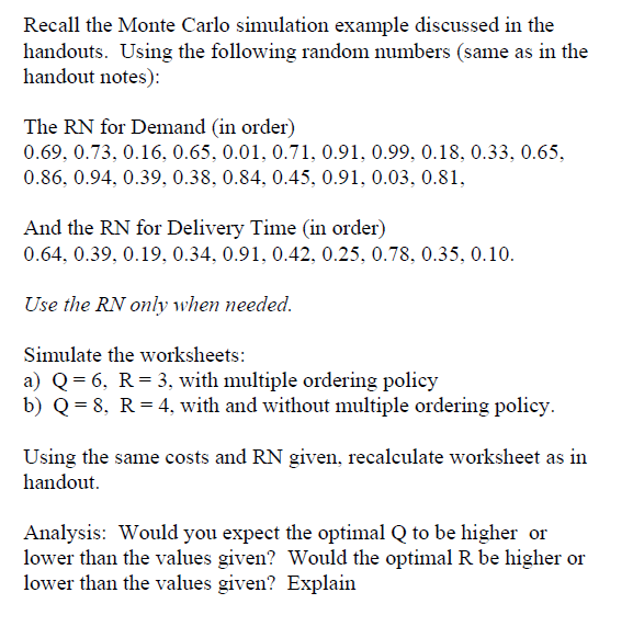 Solved Recall the Monte Carlo simulation example discussed | Chegg.com