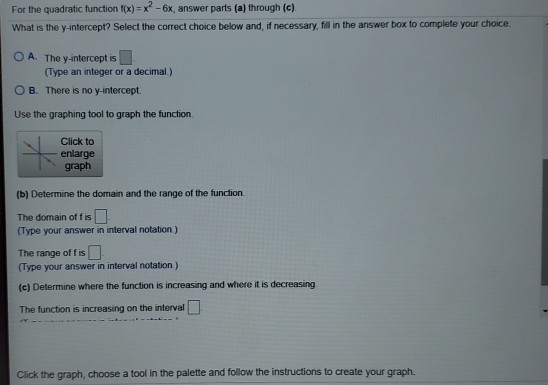 Solved For the quadratic function f(x) = x2 - 6x answer | Chegg.com