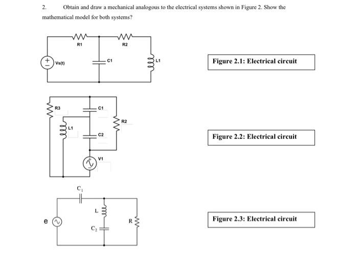 Solved 2. Obtain and draw a mechanical analogous to the | Chegg.com