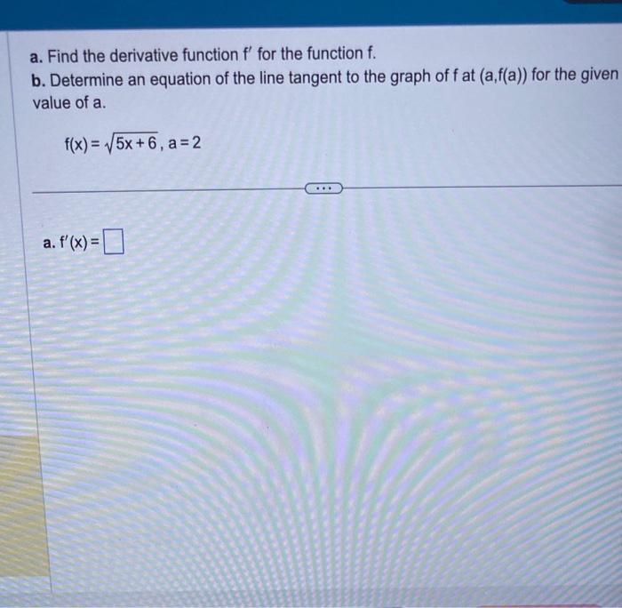 Solved A Find The Derivative Function F′ For The Function