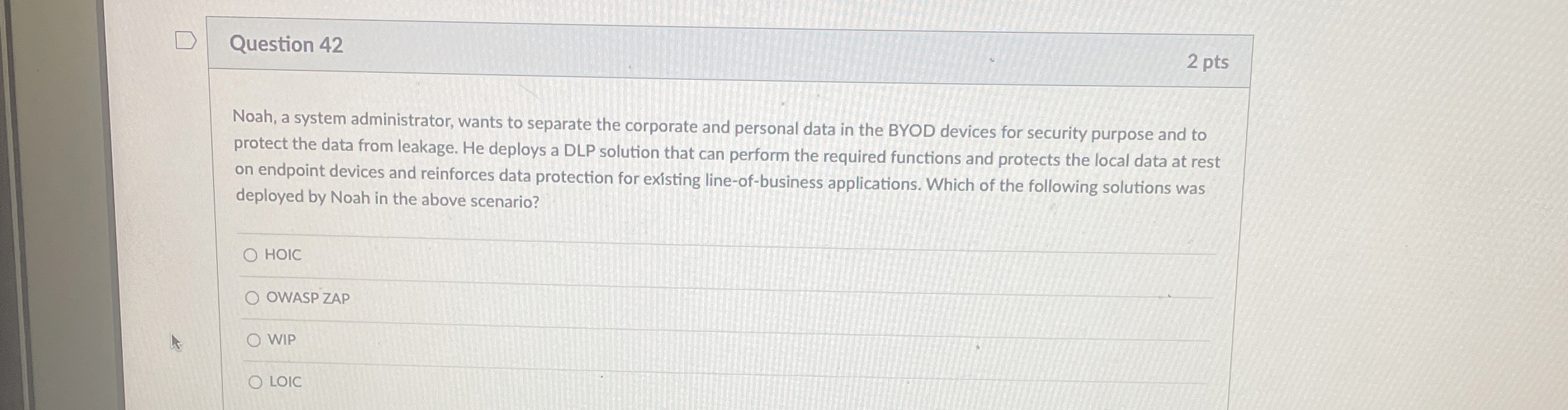 Solved Question 422 ﻿ptsNoah, a system administrator, wants | Chegg.com