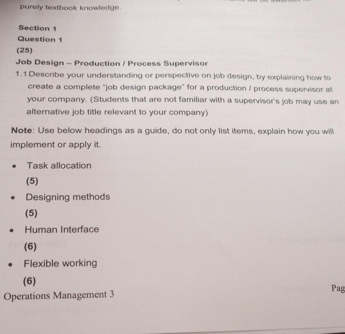 Solved purely textbook knowledge. Section 1 Question 1 (25) | Chegg.com