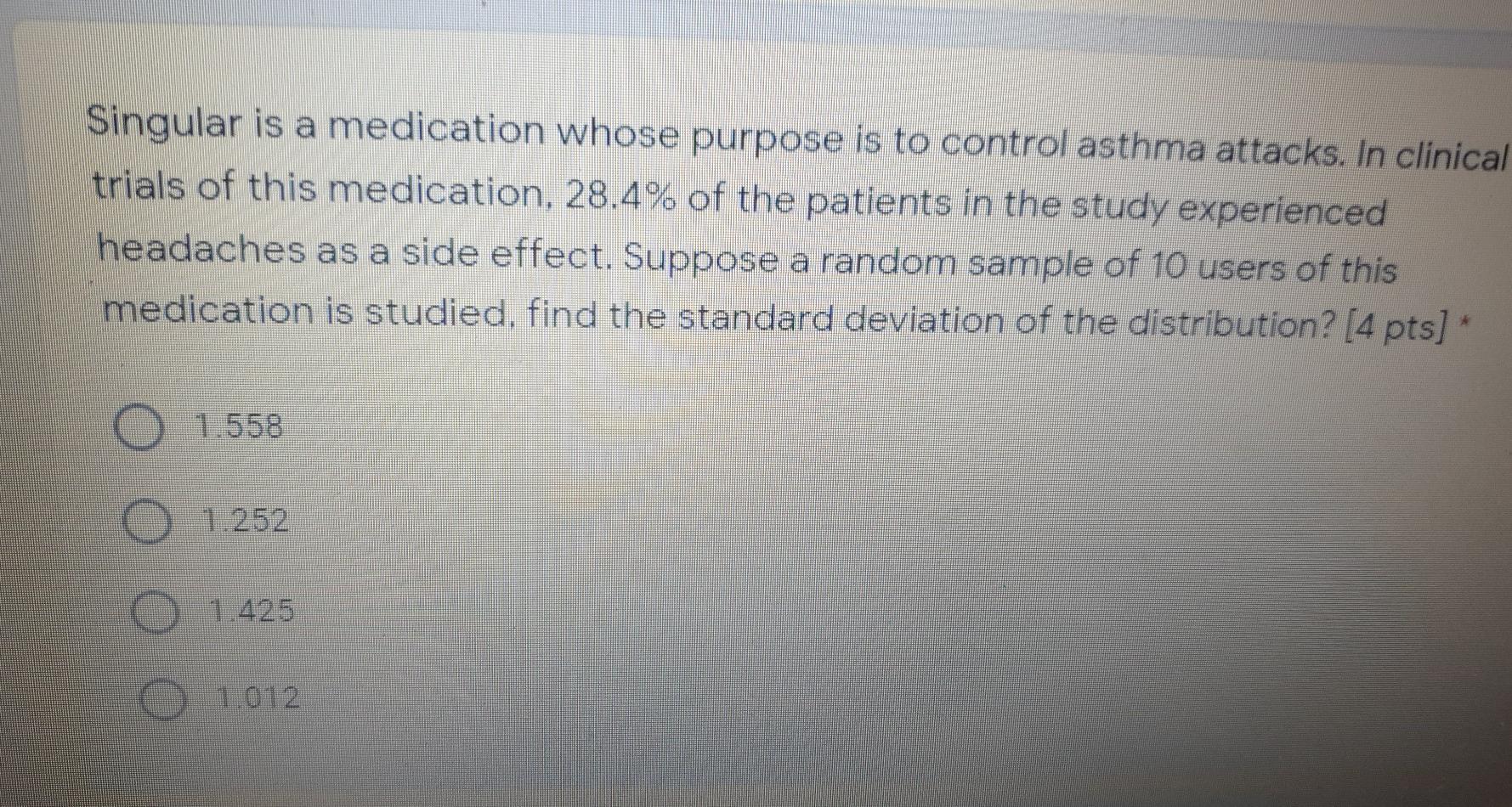 Solved Singular is a medication whose purpose is to control | Chegg.com