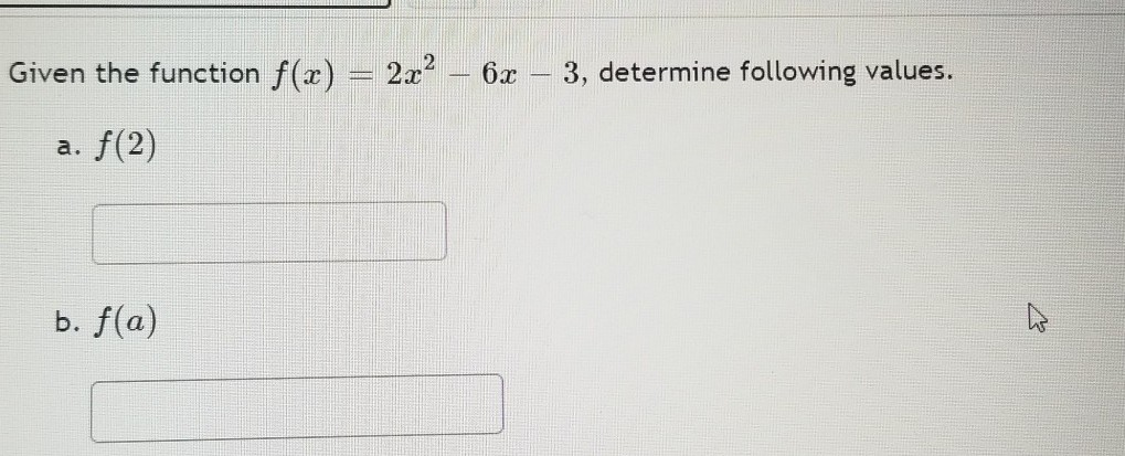 Solved Given the function f(x) 2x2 63 3, determine following | Chegg.com