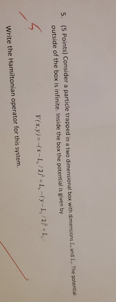 Solved 5. (5 Points) Consider a particle trapped in a two | Chegg.com