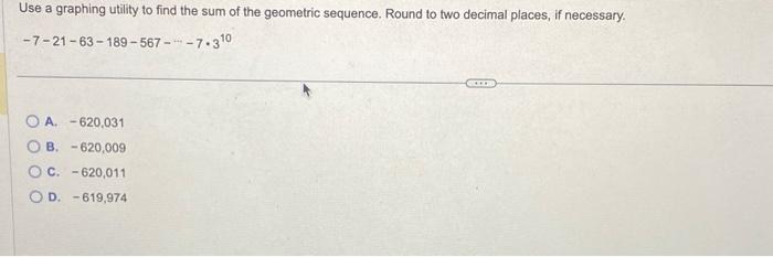 Solved Use a graphing utility to find the sum of the | Chegg.com