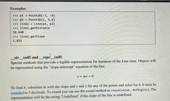 Solved Section 3: The Line class (3 pts) The Line class | Chegg.com