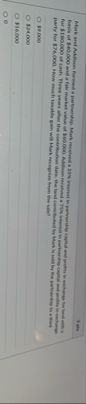 Solved Mark and Addison formed a partnership. Mark recelved | Chegg.com