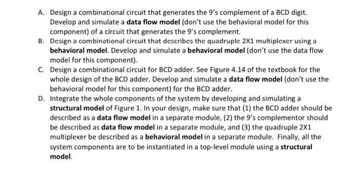 Solved In this project, you need to implement a BCD | Chegg.com