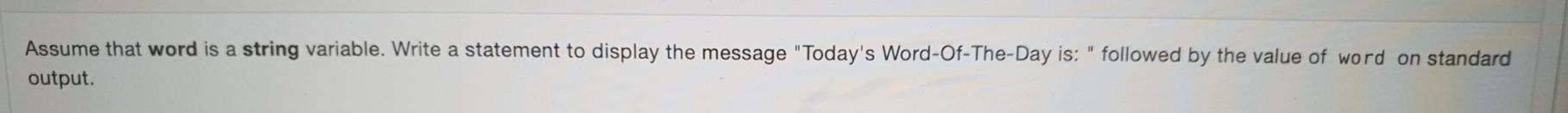 Solved Assume that word is a string variable. Write a | Chegg.com