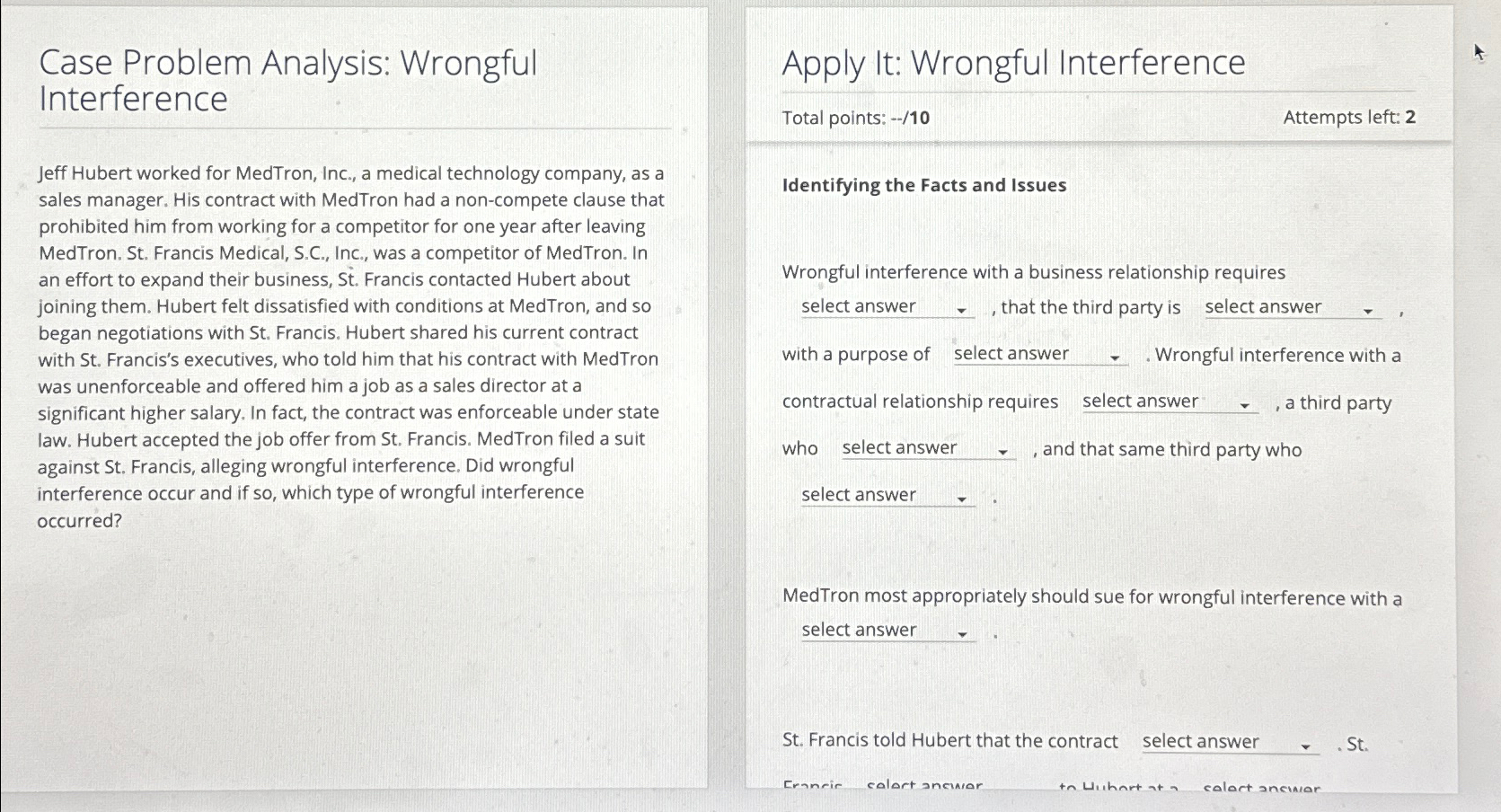 Solved Case Problem Analysis: Wrongful InterferenceJeff | Chegg.com