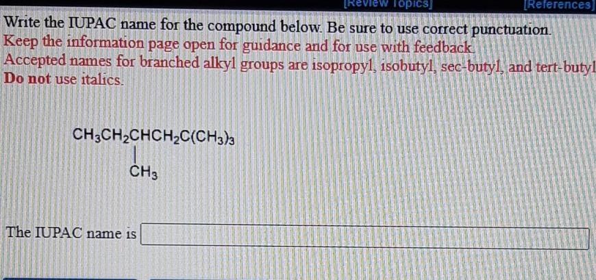 Solved [Review Topics [References) Write the IUPAC name for | Chegg.com