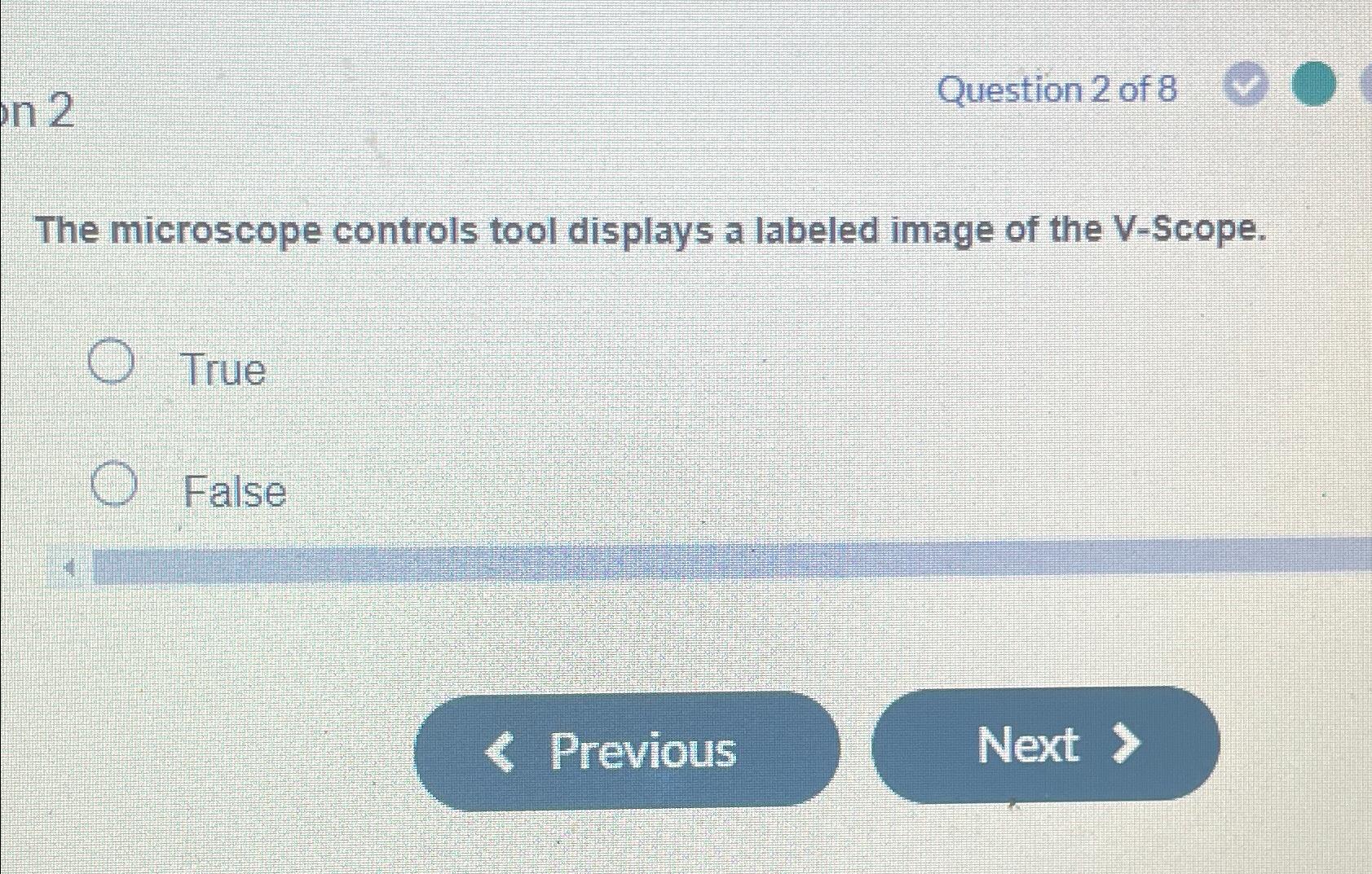 ln2Question 2 ﻿of 8The microscope controls tool | Chegg.com