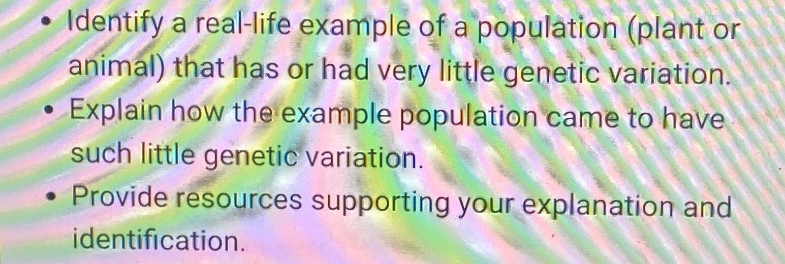 Solved Identify a real-life example of a population (plant | Chegg.com
