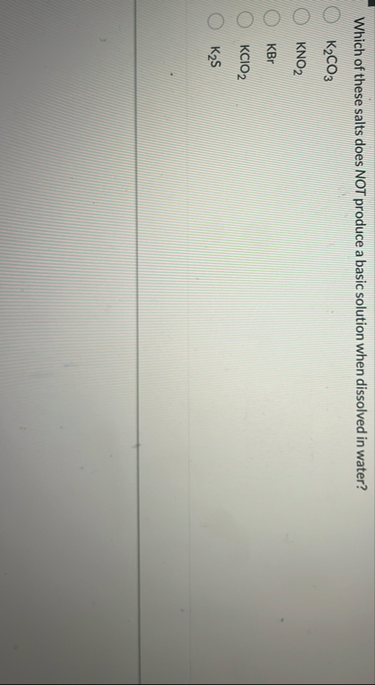 Solved Which of these salts does NOT produce a basic | Chegg.com